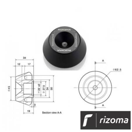 Tampons de rechange pour protection d'axe de roue Rizoma. R247