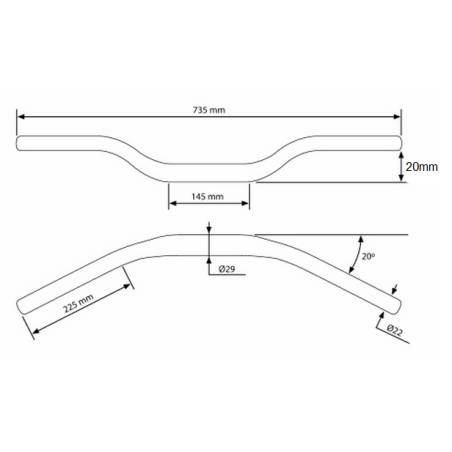 Guidons coniques 22-29 mm - hauteur 20 mm / Puig 7492 Coloris Noir
