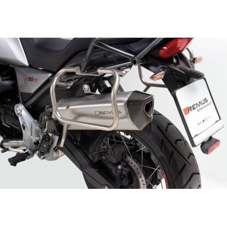Silencieux Moto-Guzzi V85TT - Remus 0564582 455519 Black Hawk Inox