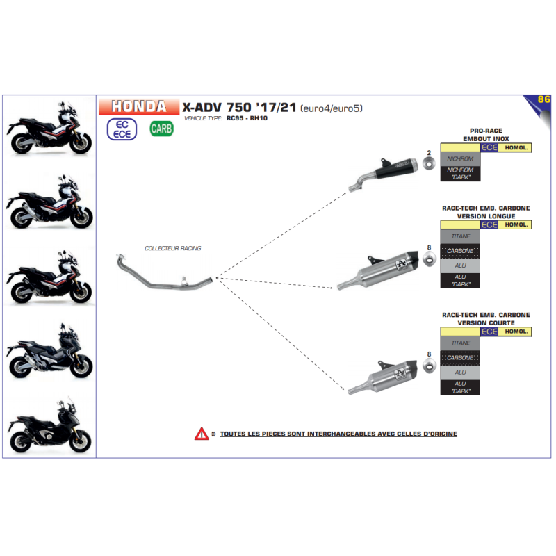Silencieux Honda X-ADV 750 - Arrow 71864AKN