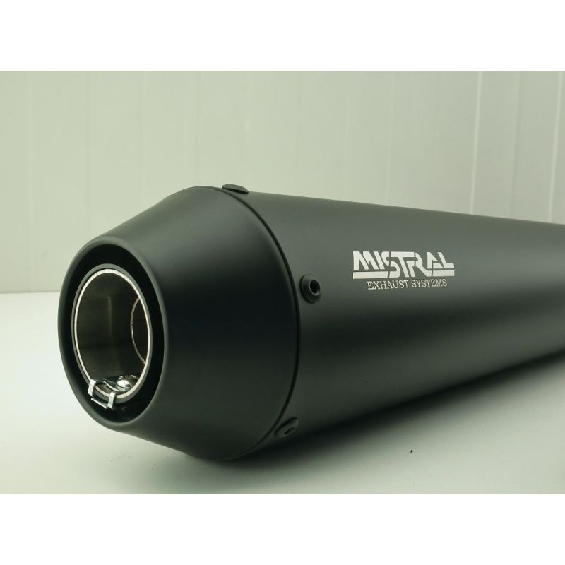 Silencieux courts Moto-Guzzi V7 CLASSIC, STONE, SPECIAL - Mistral Finition Noir Mat